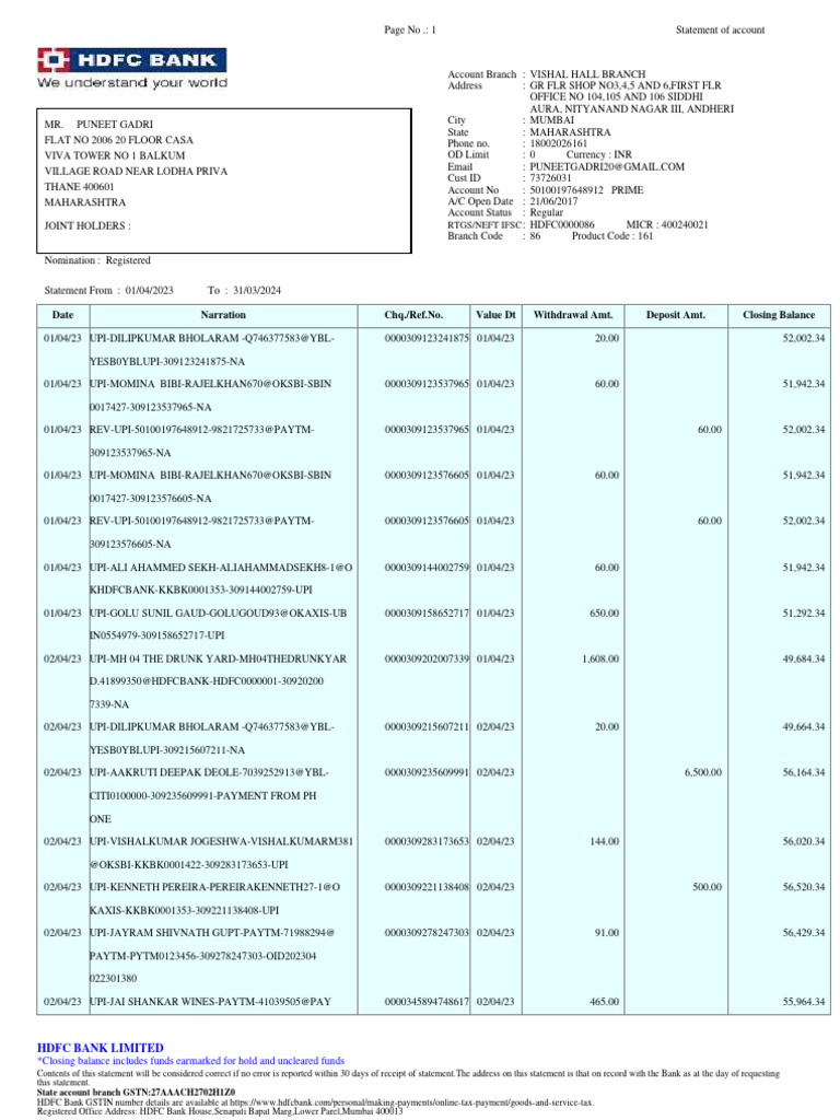 Acct Statement XX8912 31072024 | PDF | Payments | Personal Finance