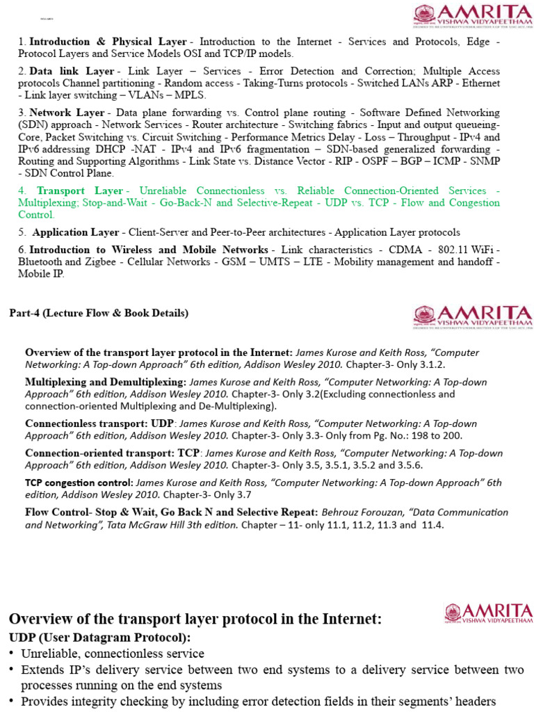 Part 4-Transport Layer | PDF | Transmission Control Protocol | Port (Computer Networking)
