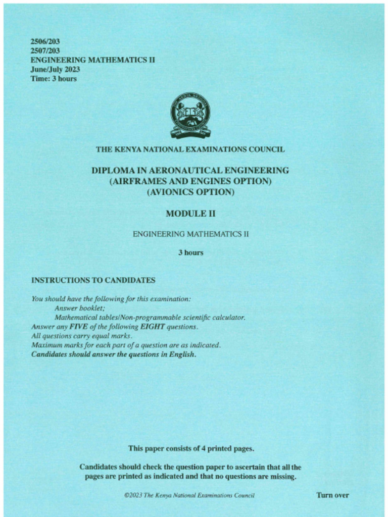 Engineering Mathematics II - Mod II - July 2023 | PDF