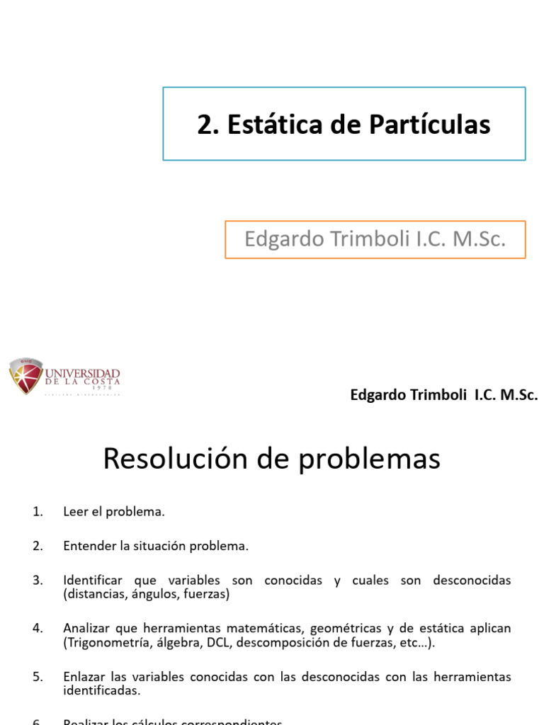Capitulo 2 - Estatica de Particulas | PDF | Vector Euclidiano | Fuerza