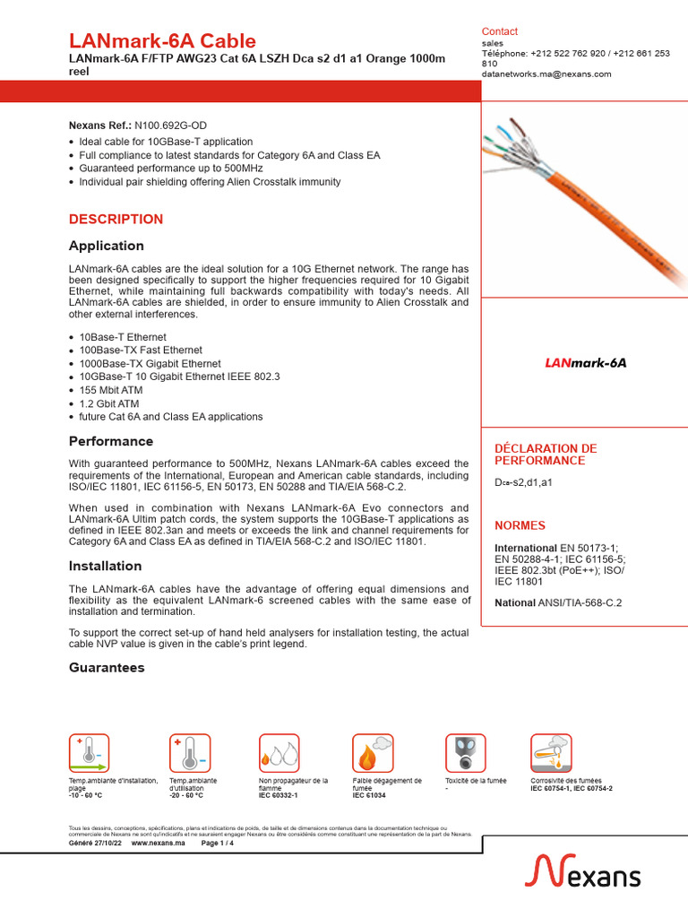 Câble LANmark-6A F/FTP Cat 6A 1000m | PDF | Électromagnétisme ...