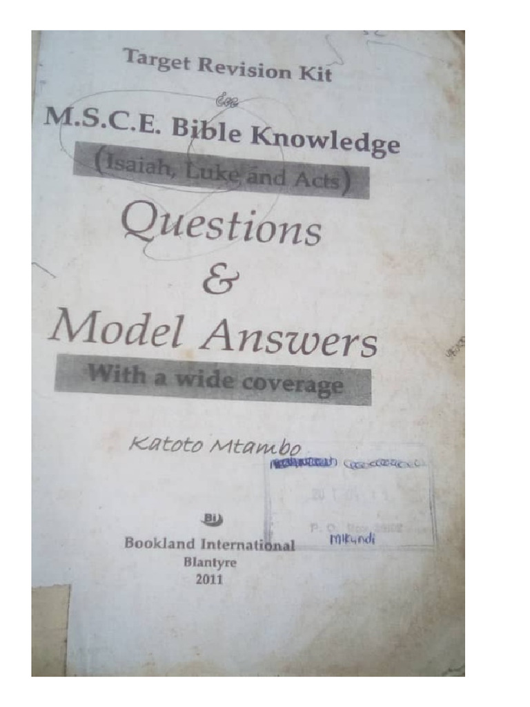 Katoto Mtambo MSCE BK | PDF