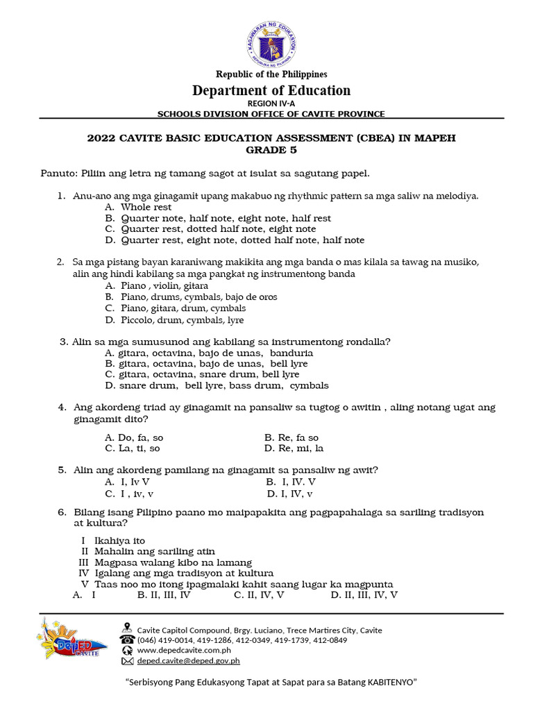 CBEA MAPEH Grade-5 | PDF