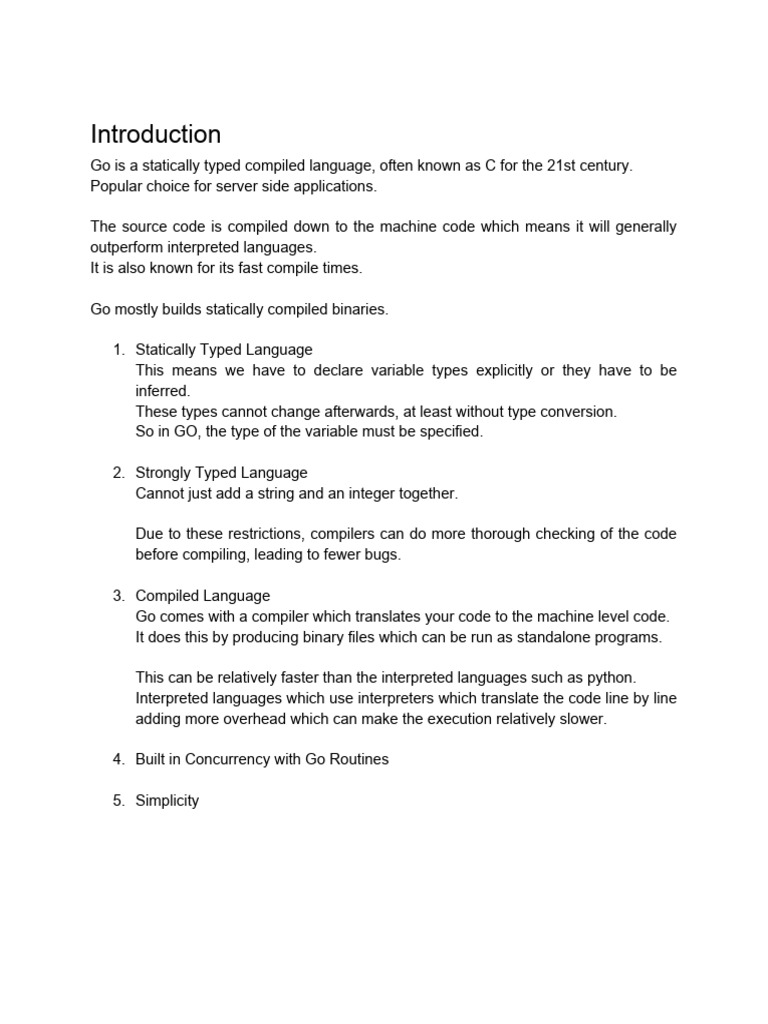 Introduction To Golang | PDF | Cross Platform Software | Pointer (Computer Programming)