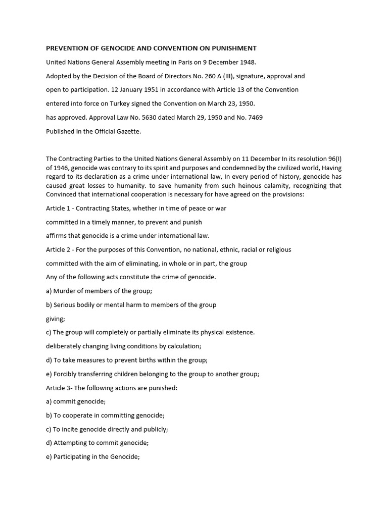 PREVENTION OF GENOCIDE AND CONVENTION ON PUNISHMENT-dönüştürüldü | PDF ...