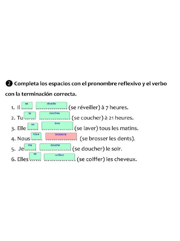 Tarea - Verbes Pronominaux - Francés | PDF