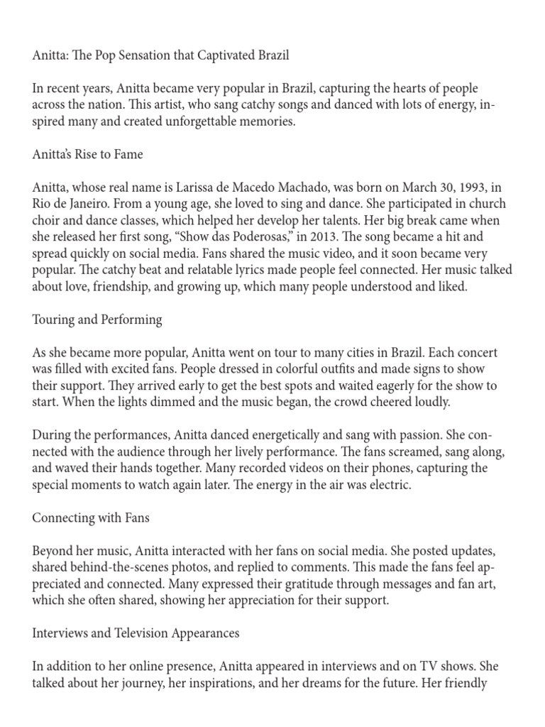 Anitta Pop Star Sensation | PDF | Fashion | Entertainment