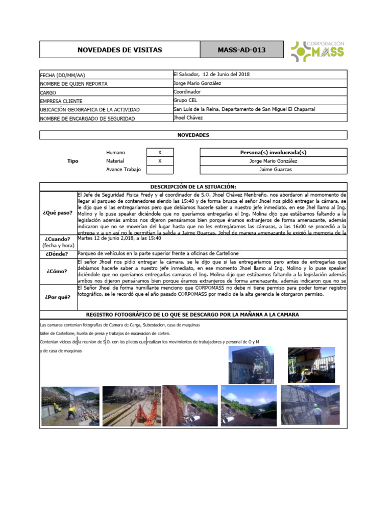 Reporte Del Evento Con Jhoel Chavez | PDF