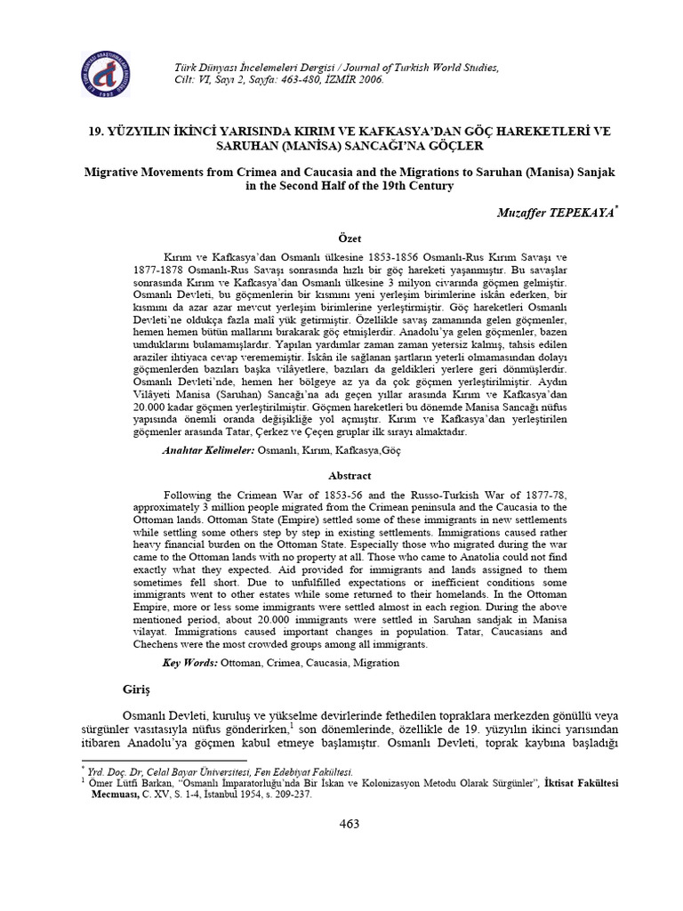 y Zyilin K NC Yarisinda Kirim Ve Kafkasya Dan G Hareketler Ve Saruhan (Man Sa) Sanca I Na G Ler ...