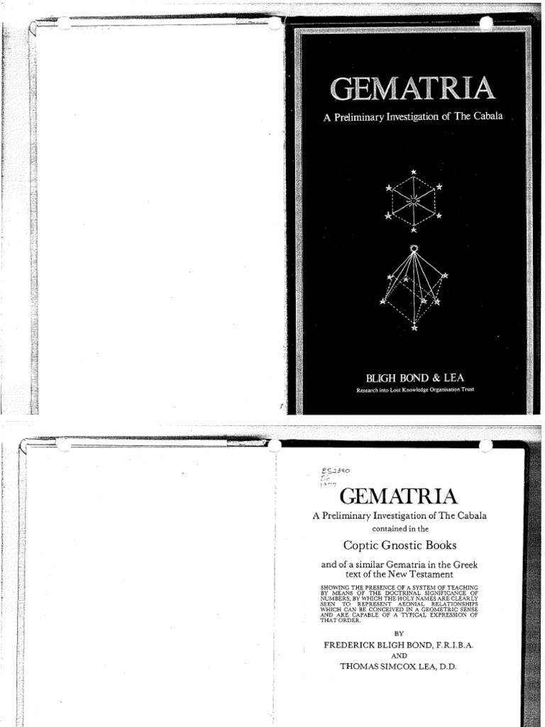Gematria - A Preliminary Investigation of The Cabala | PDF