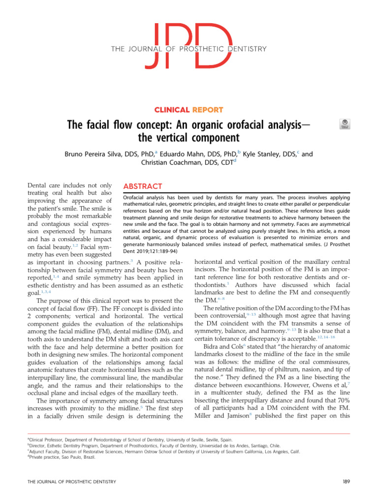 The Facial Flow Concept Pdf Dentistry Dental Degree