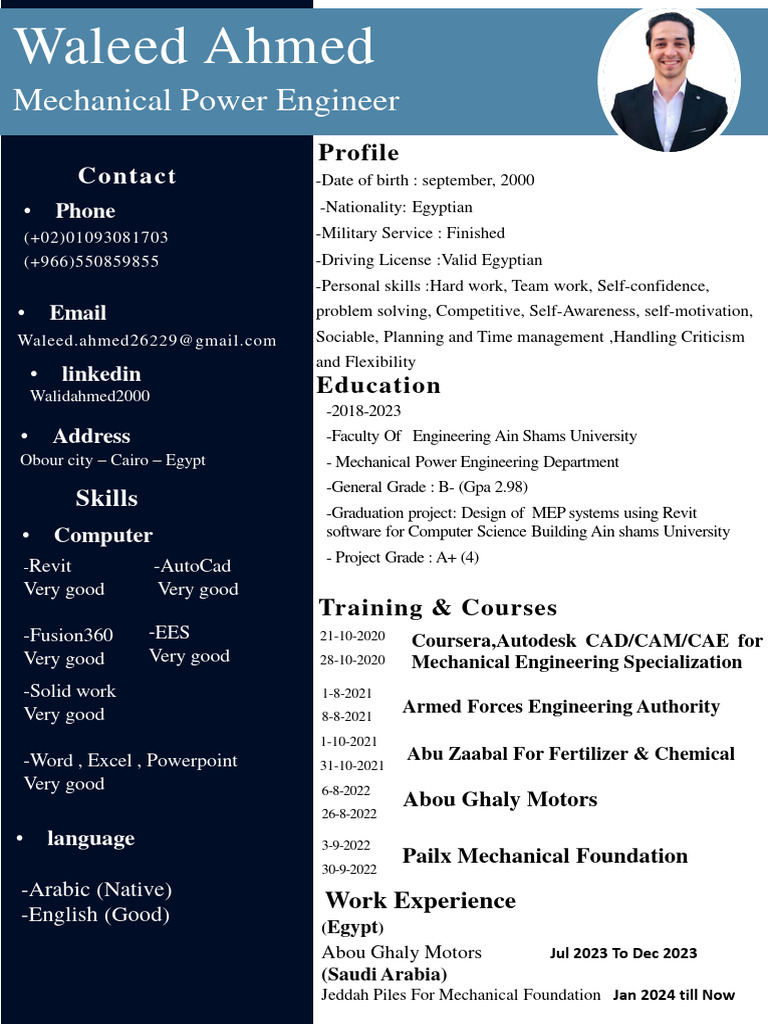 C.V Waleed Ahmed | PDF | Computing | Engineering