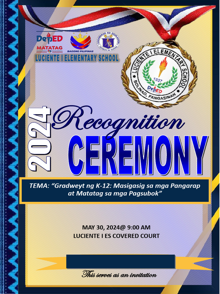 Recognition Day Invitation Program 2023-2024 | PDF