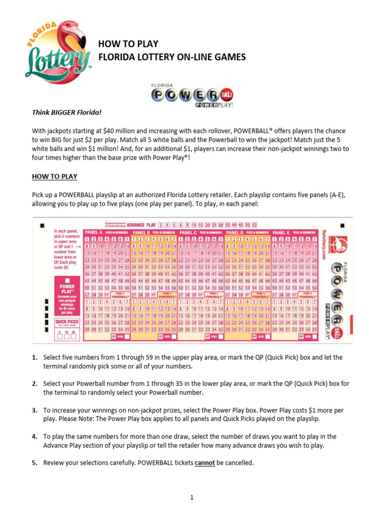 Fact Sheet How To Play Lottery Online Games | PDF | Powerball | Lottery