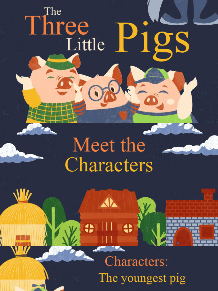 The Three Little Pigs Educational Presentation in Blue and Yellow ...