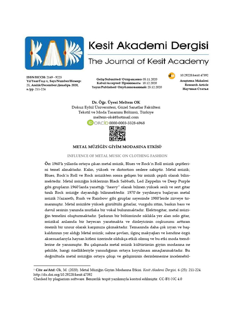 Metal Muzi Gi N Gi Yi M Modasina Etki Si | PDF