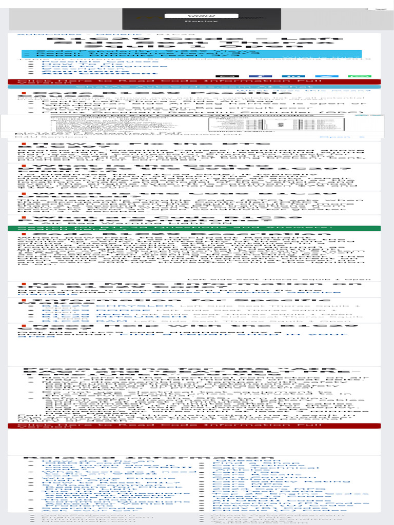 Code B1C29 Left Side Seat Thorax Squib 1 Open | PDF | Airbag | Seat Belt