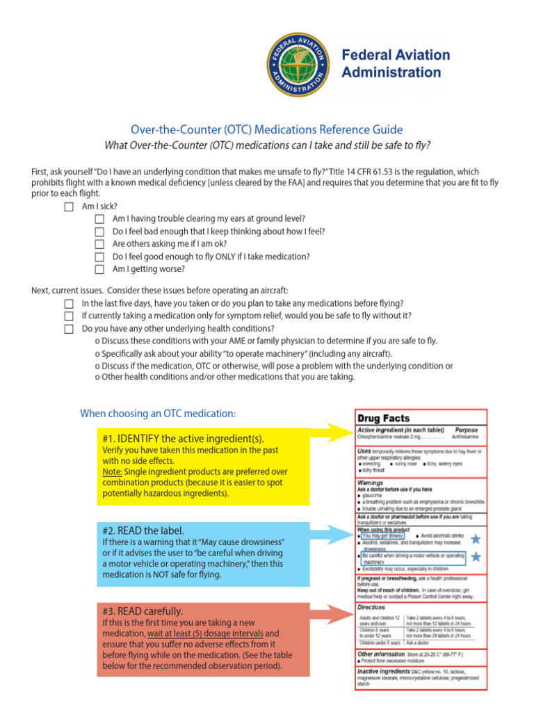 FAA OTC Medications for Pilots | PDF | Topical Medication | Over The ...