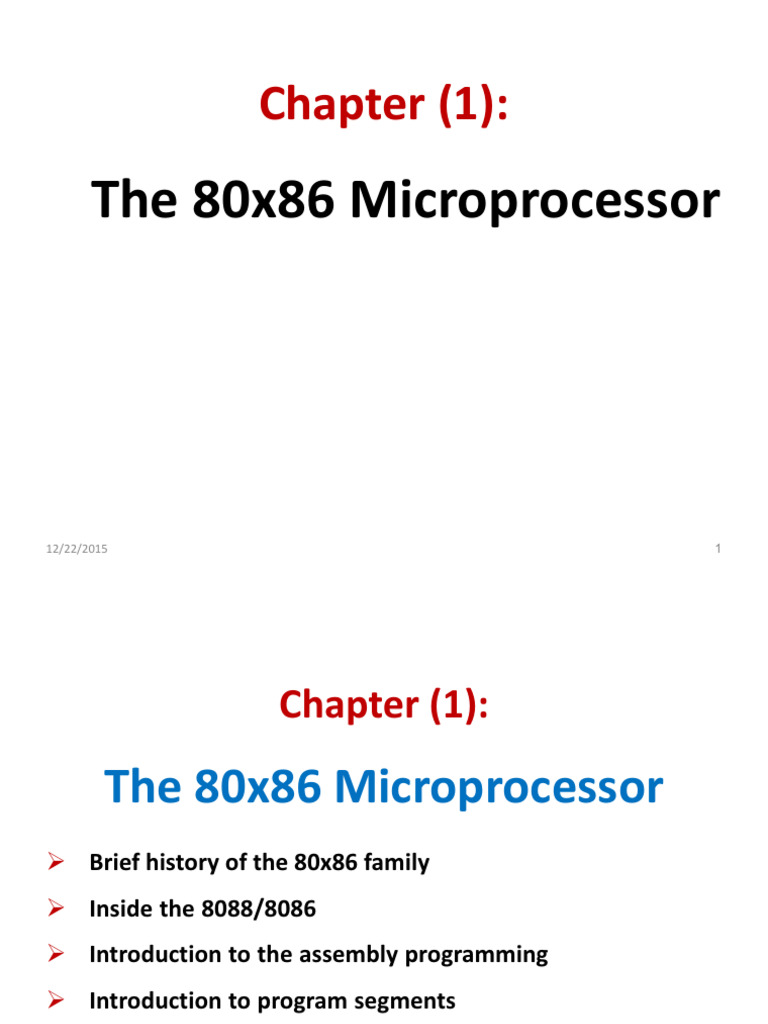 Chapter (1) :: The 80x86 Microprocessor | PDF | Assembly Language | Pointer (Computer Programming)