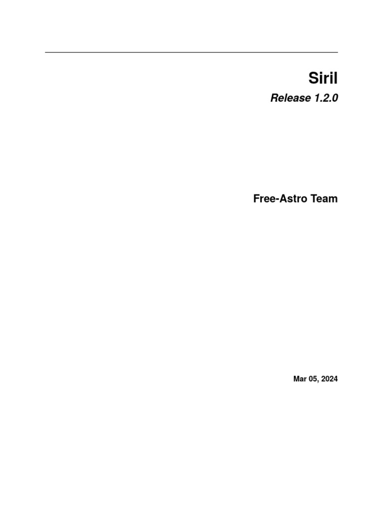 Siril Documentation | PDF | Installation (Computer Programs ...