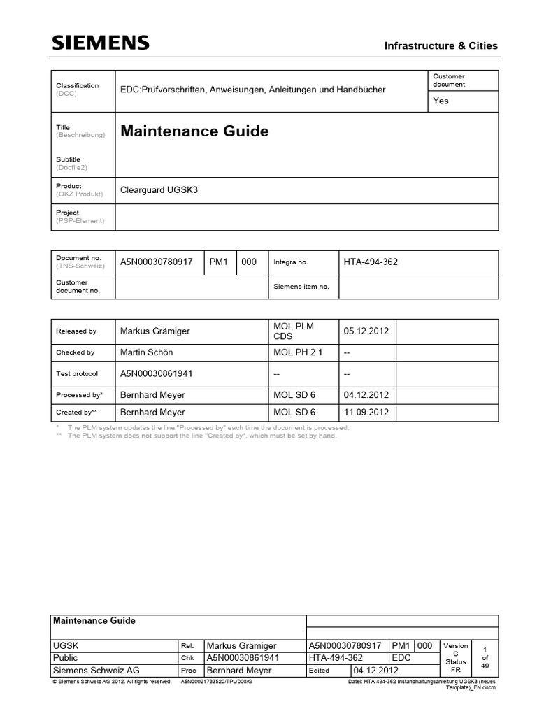 6 # HTA 494-362 Maintenance Guide UGSK3 | PDF | Power Supply | Detector ...