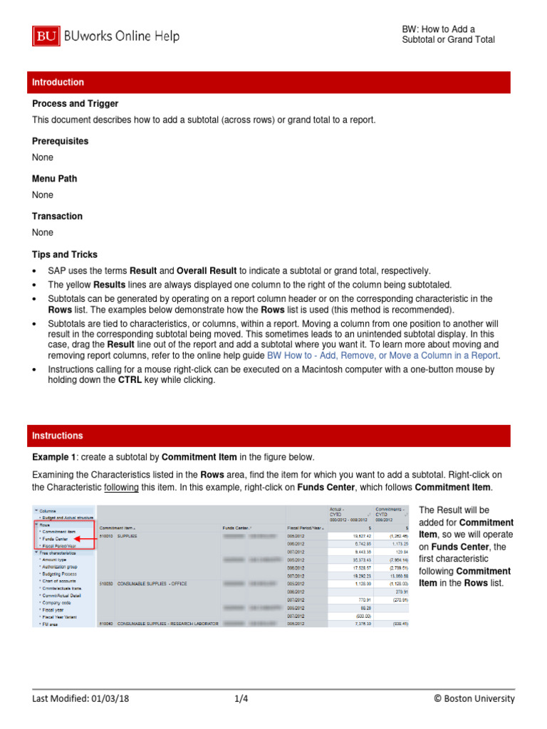 BW How To Add A Total Subtotal Line | PDF | Menu (Computing) | Human–Computer Interaction