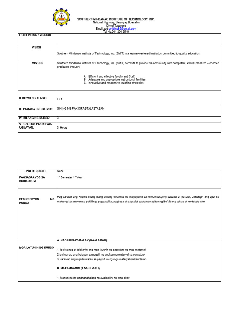 Sining NG Pakikipagtalastasan | PDF
