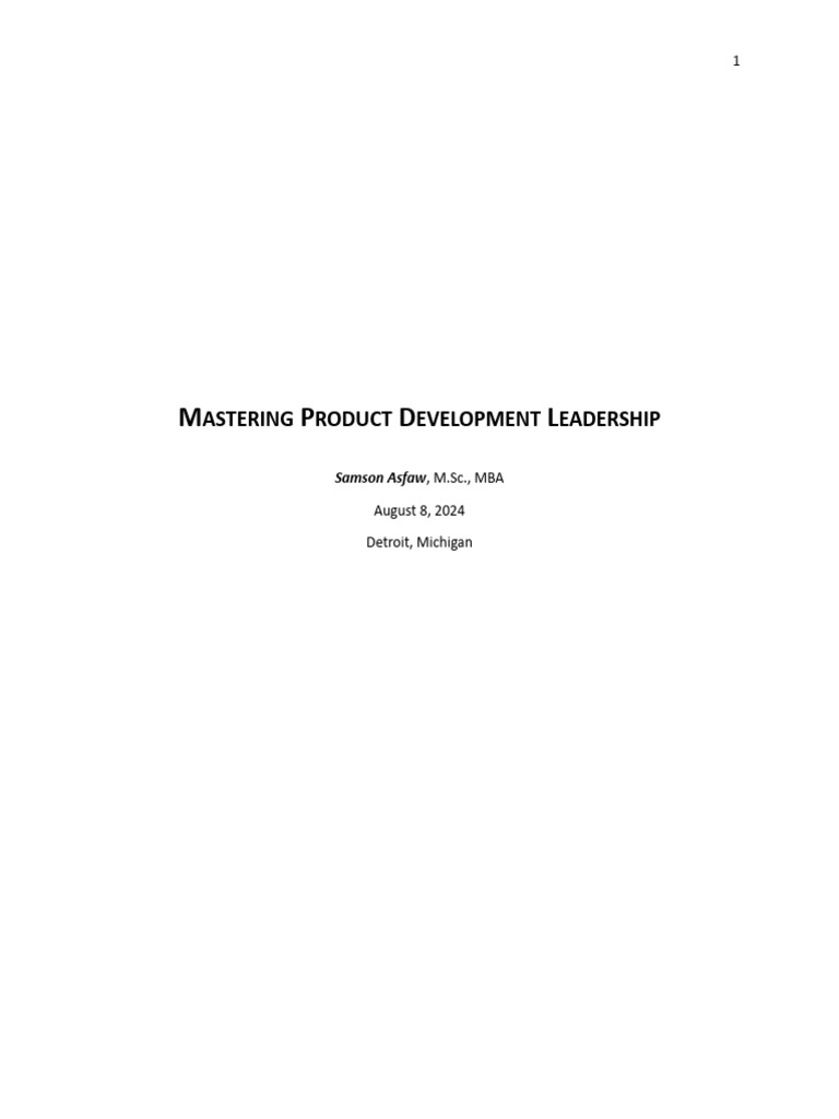 Mastering Product Development Leadership | PDF | Scrum (Software ... Mastering Product Development Leadership | PDF | Scrum (Software ...