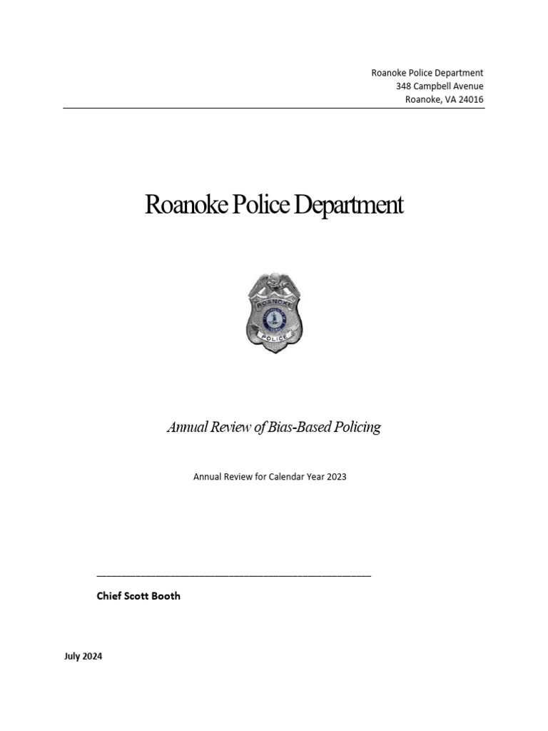 Annual Review of Biased Based PolicingCY2023-FINAL | PDF | Arrest ...