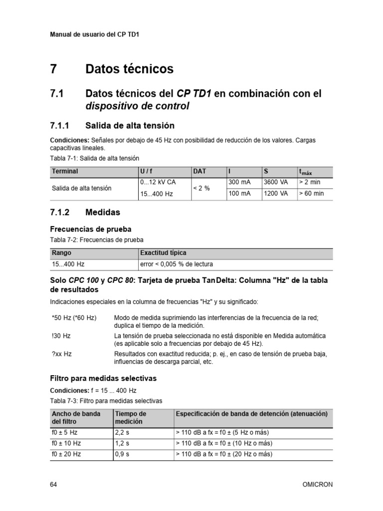 CP TD1 Spec | PDF | Ingenieria Eléctrica | Electricidad