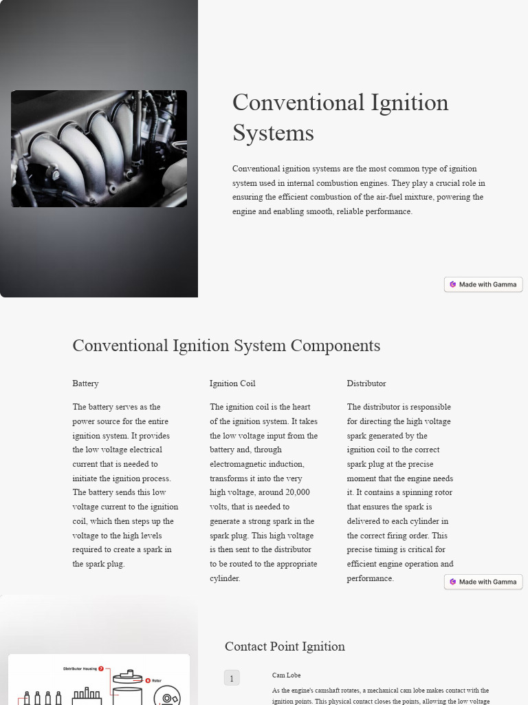 Conventional Ignition Systems | PDF | Ignition System | Internal Combustion Engine