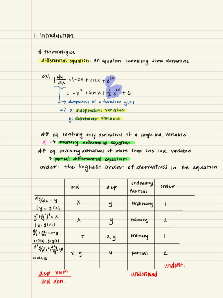 Diff Equations Lecture 1 | PDF | Derivative | Mathematical Objects
