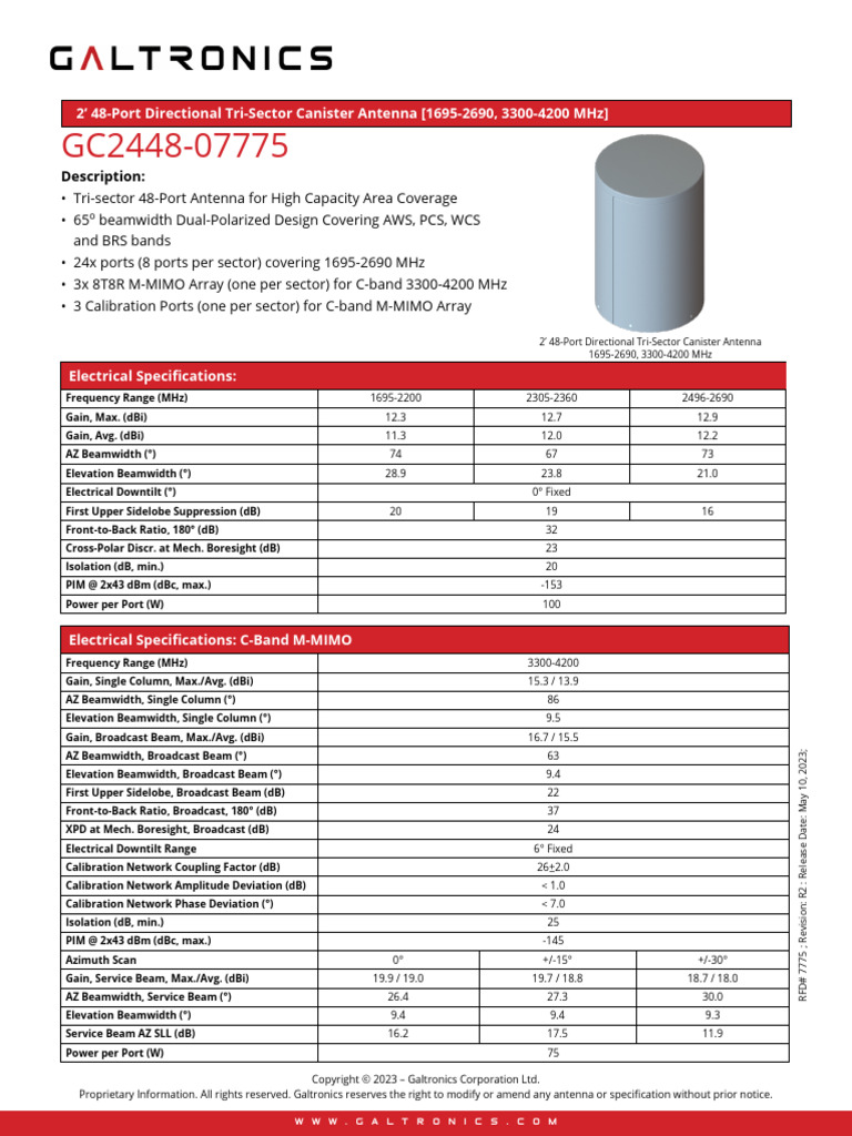 GC2448-07775 Datasheet - R2 | PDF | Decibel | Information And ...