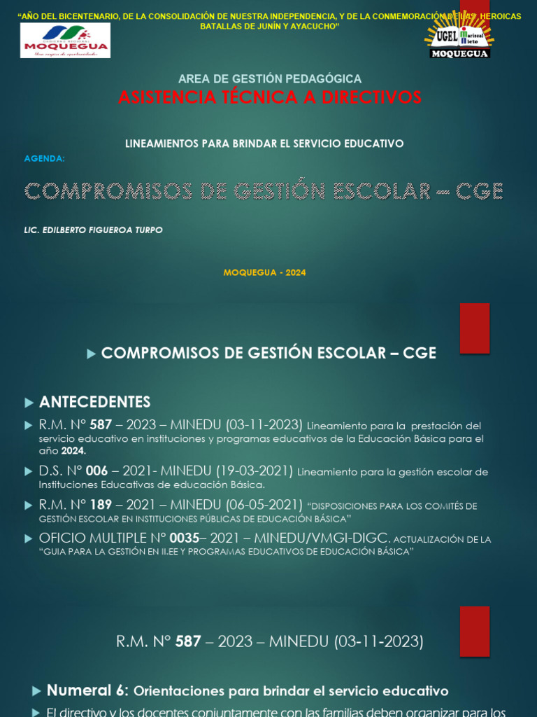 Compromisos de Gestion Escolar-Asistencia Tec.2024 | PDF | Maestros | Enseñando
