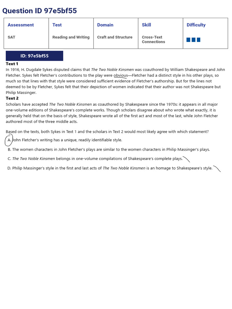 SAT Suite Question Bank - Cross-Text Connections | PDF | Taste | Umami
