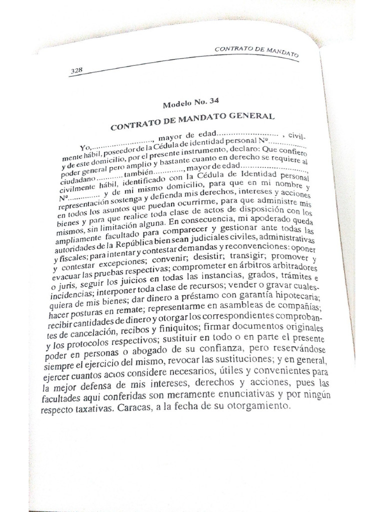 Contrato de Mandato General Modelo 1 | PDF