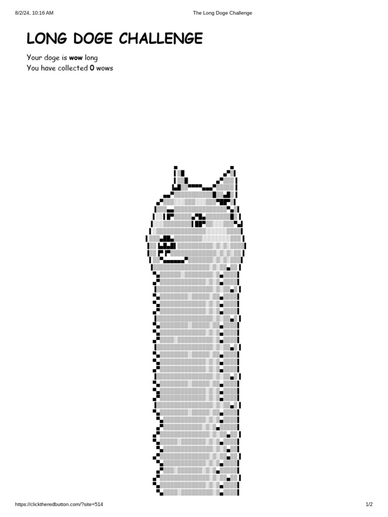 The Long Doge Challenge On Click The Red Button | PDF