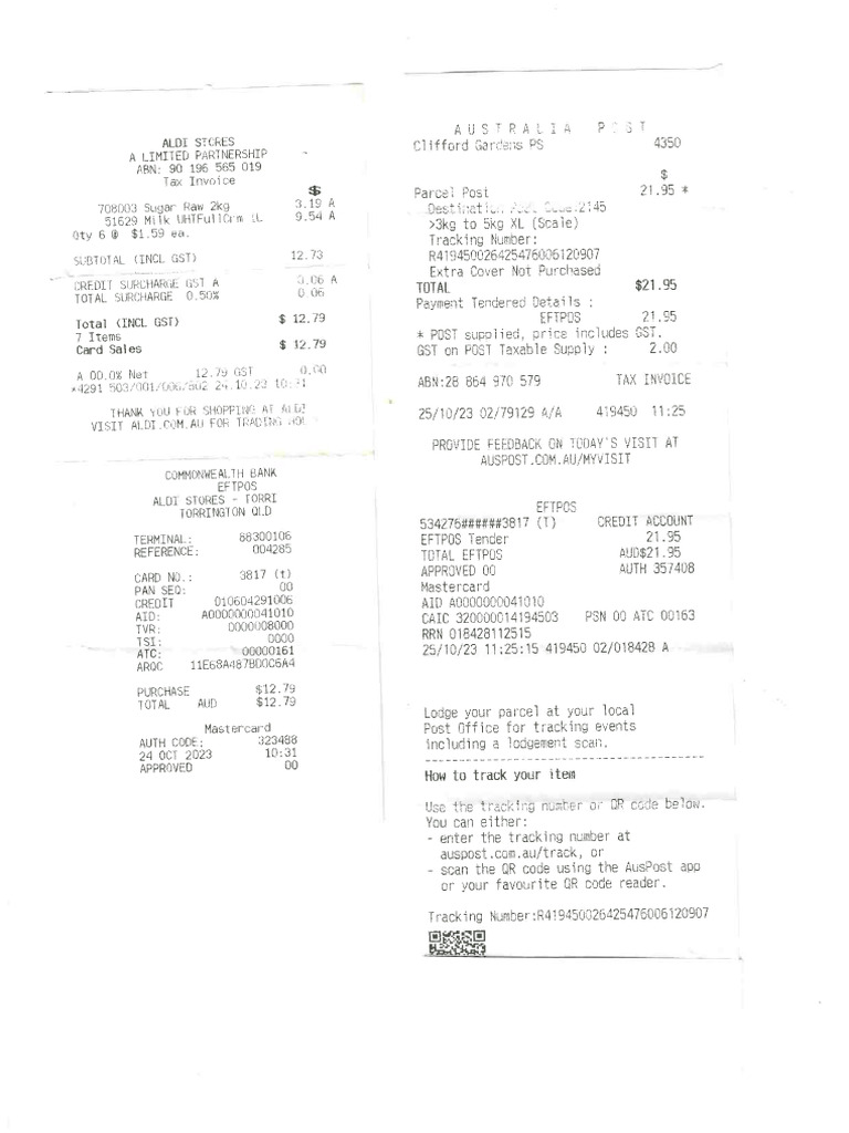 23 11 15 Jacks Receipts | PDF