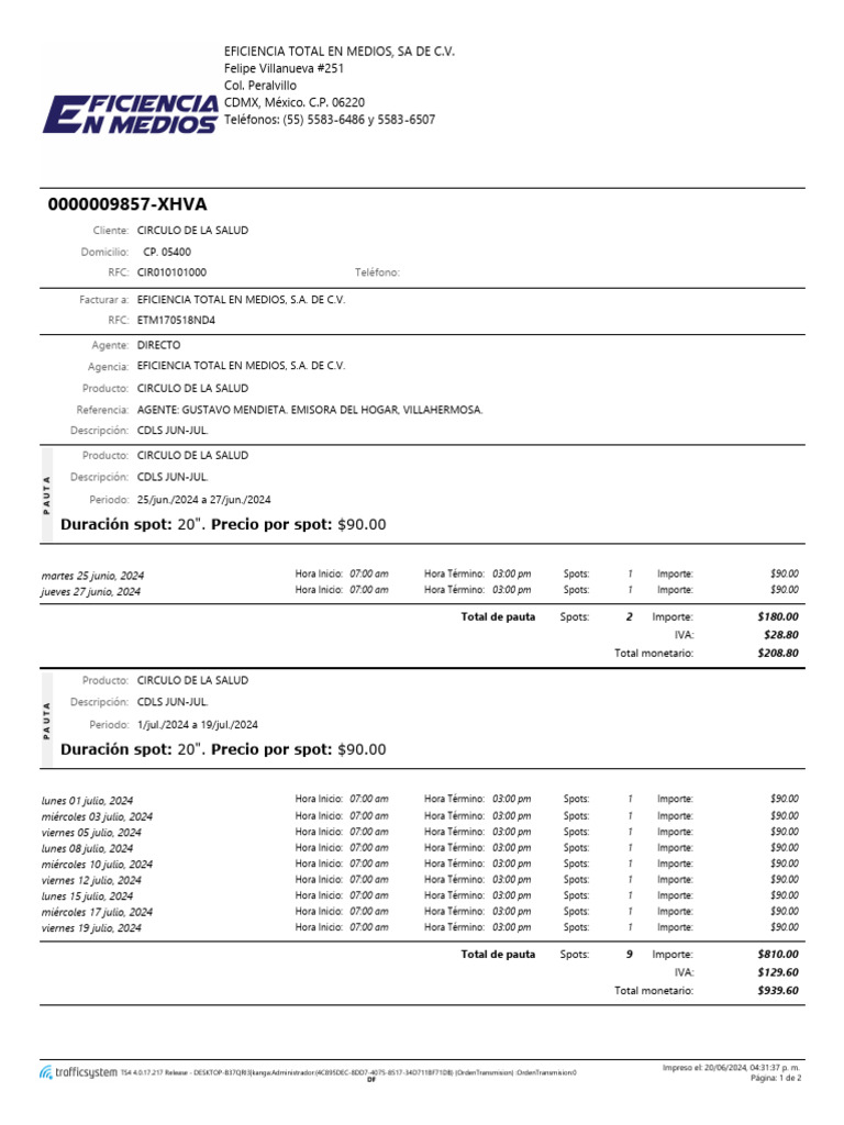 Etm 9857. Xhva, Villahemrosa. Jun-Jul. 24 CDLS | PDF