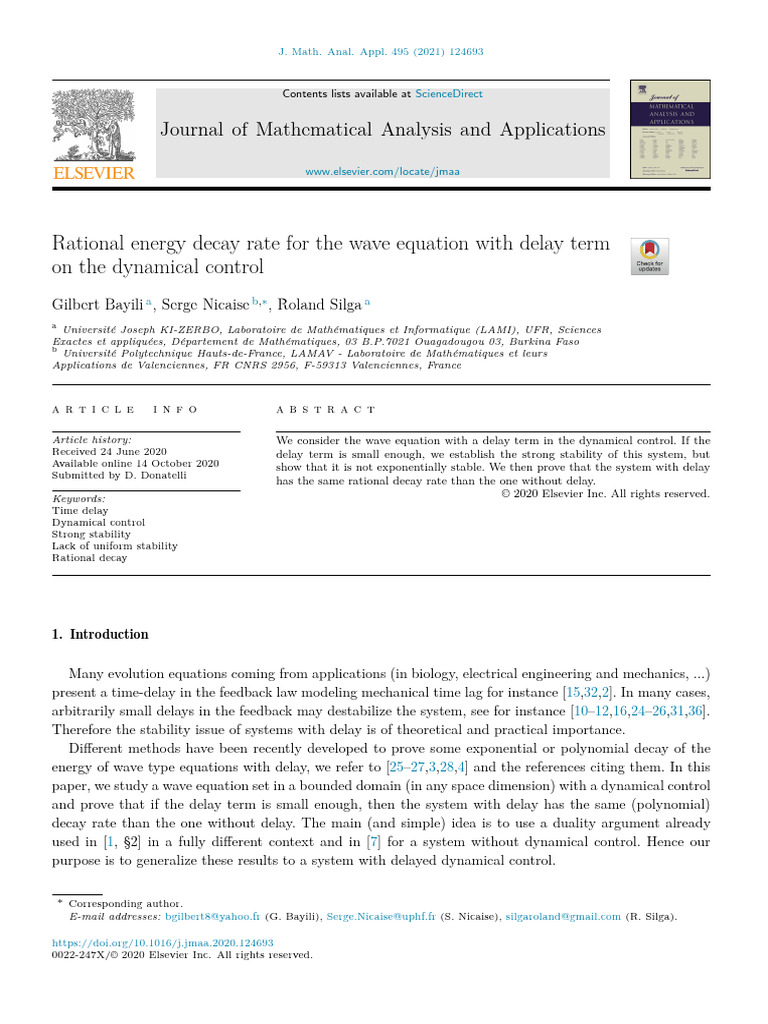 JMAA | PDF | Equations | Mathematical Concepts