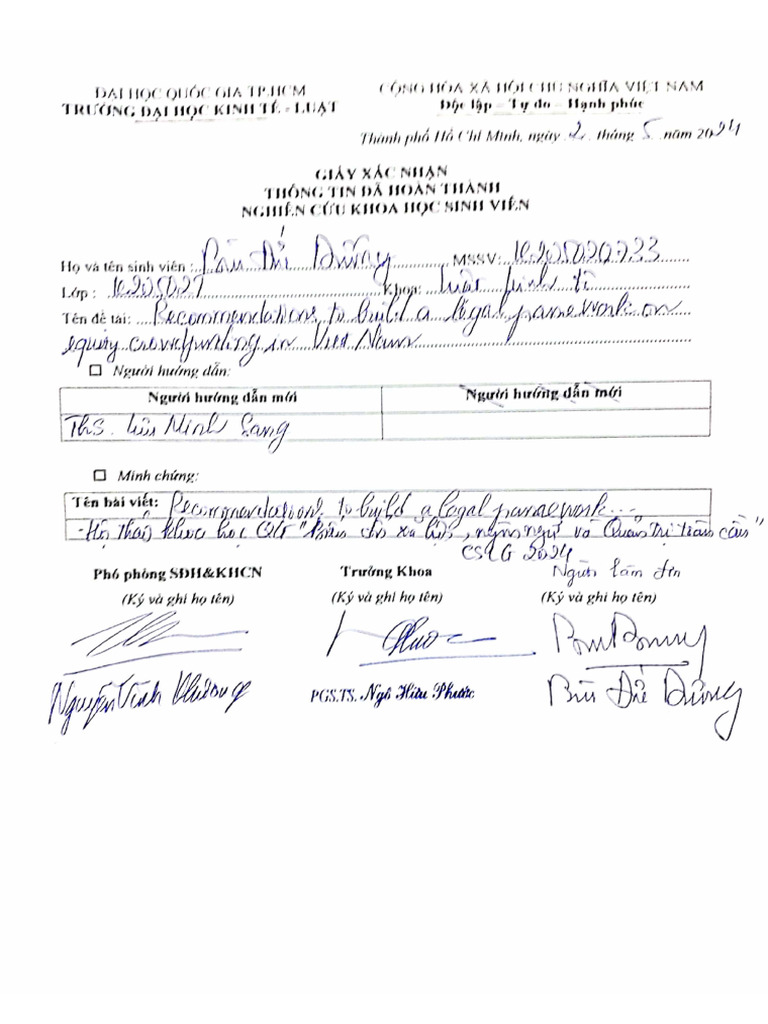 Đức Dương - Xác Nhận NCKH | PDF