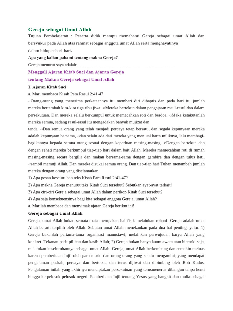 Gereja Sebagai Umat Allah | PDF | Filsafat | Agama & Spiritualitas