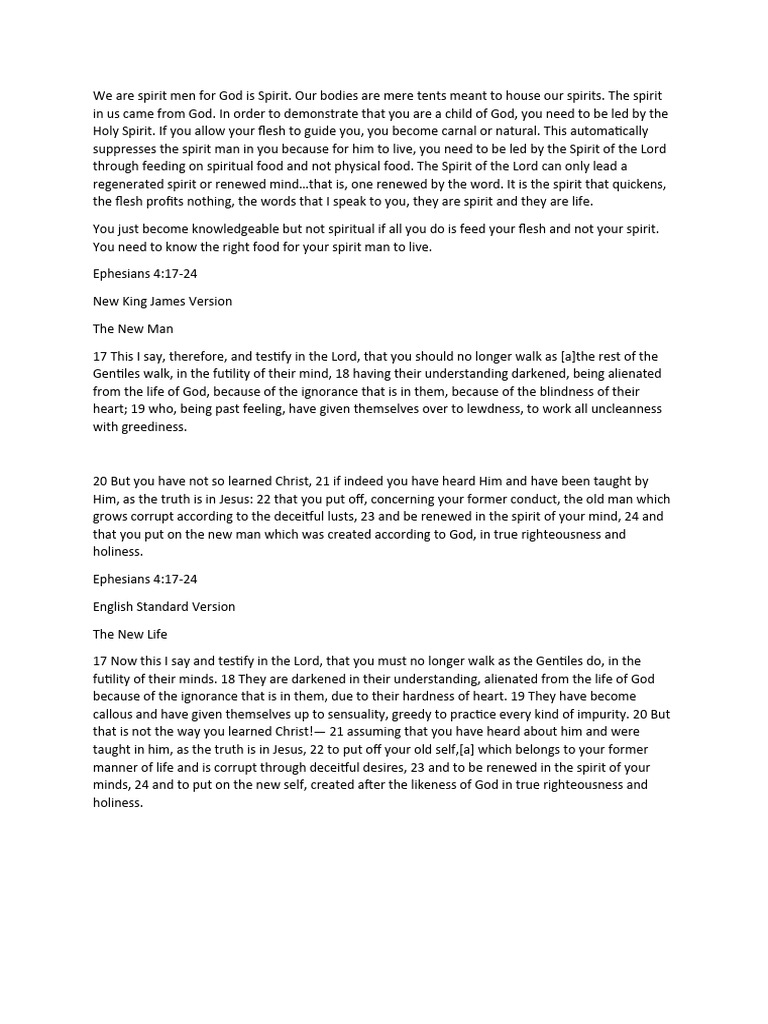 Spirit man vs Natural man | PDF | Jesus | God Spirit man vs Natural man | PDF | Jesus | God