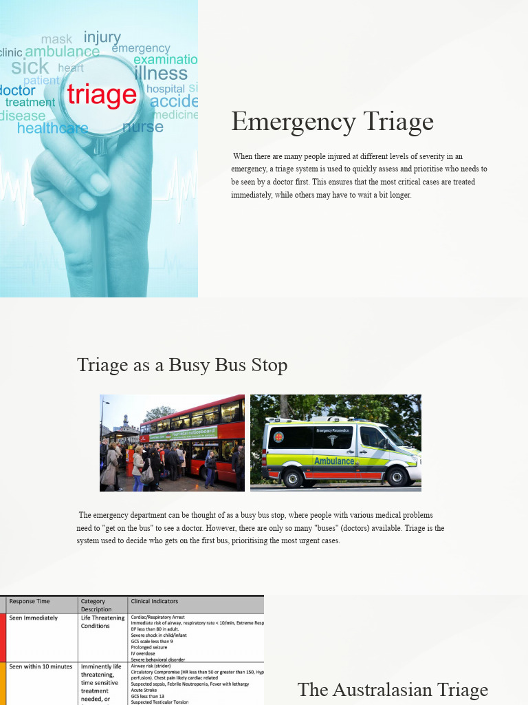 PDHPE Stage 5 Emergency Triage Overview With Scenarios | PDF ...