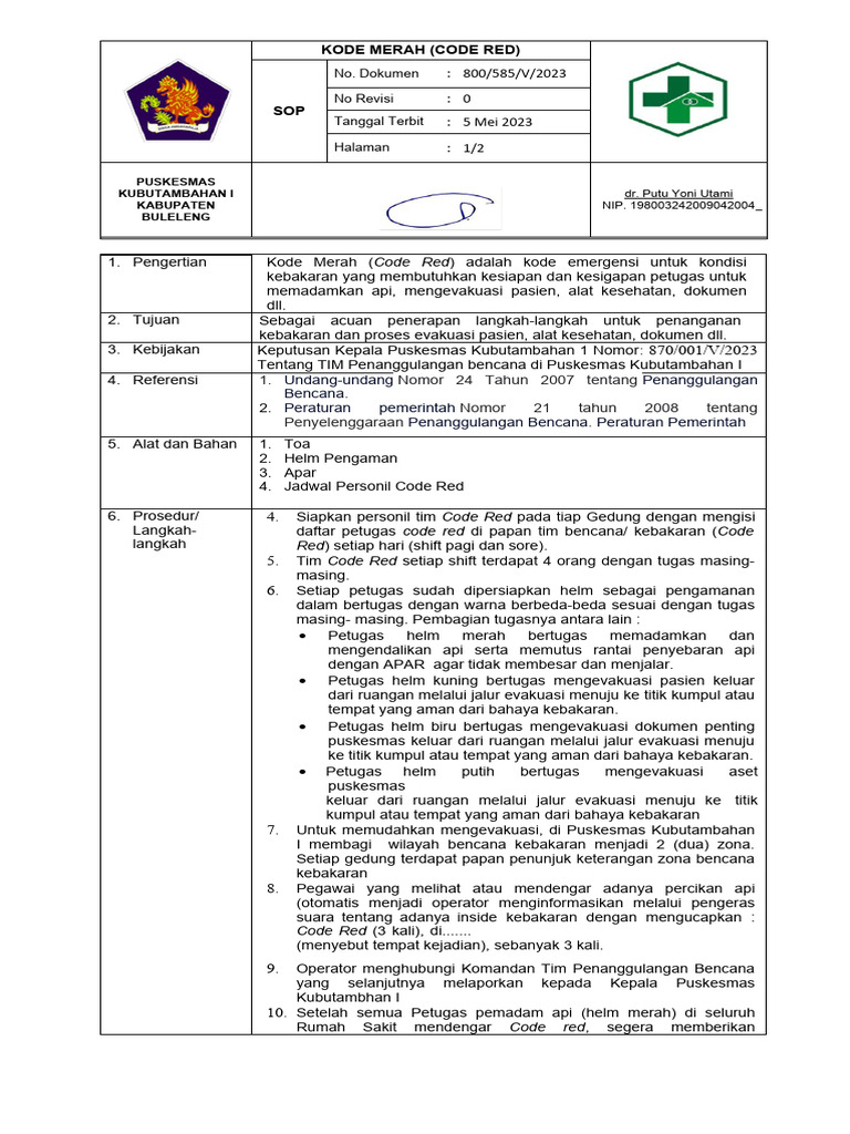 Sop Kode Red | PDF