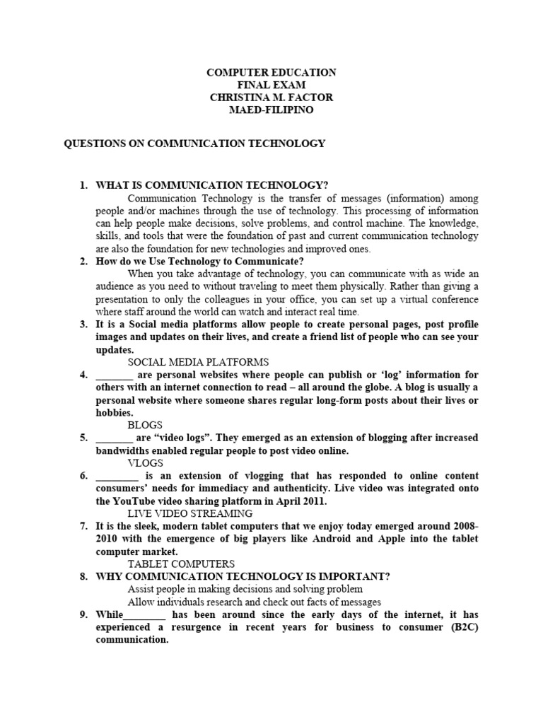 Cit Finals Factor | PDF | Communication | Internet