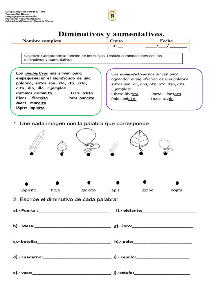 Diminutivos y Aumentativos | PDF