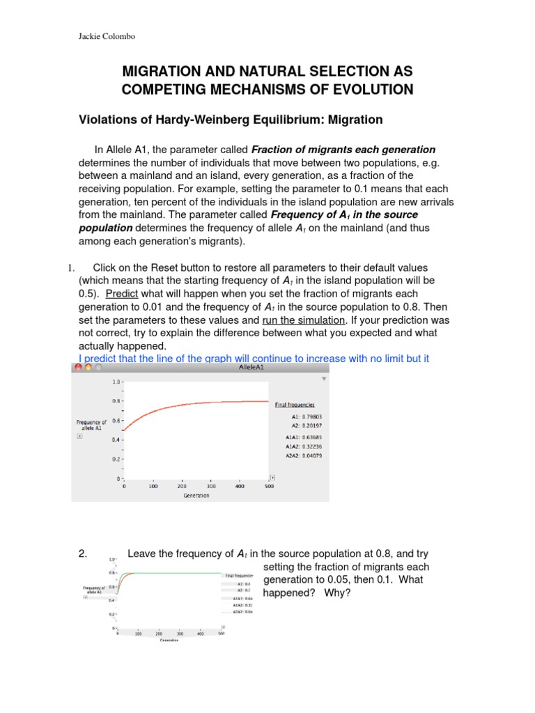 Modeling the Interaction of Migration and Natural Selection on Allele ...