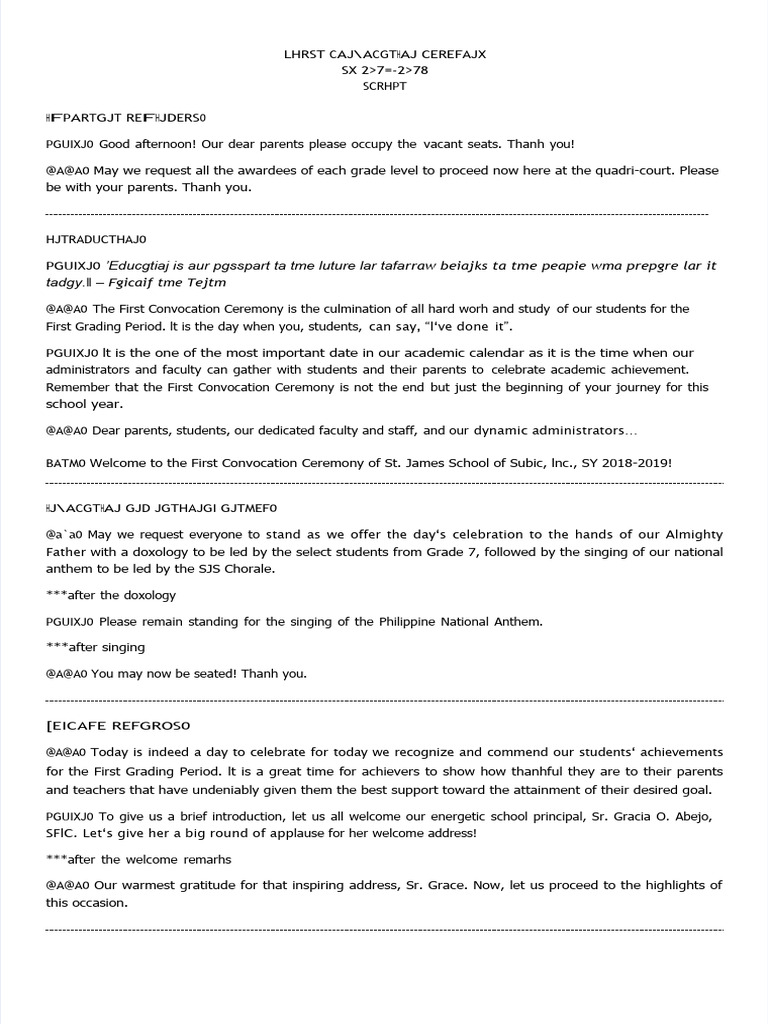 pdf-first-convocation-program-script_compress | PDF | Educational Stages | Schools