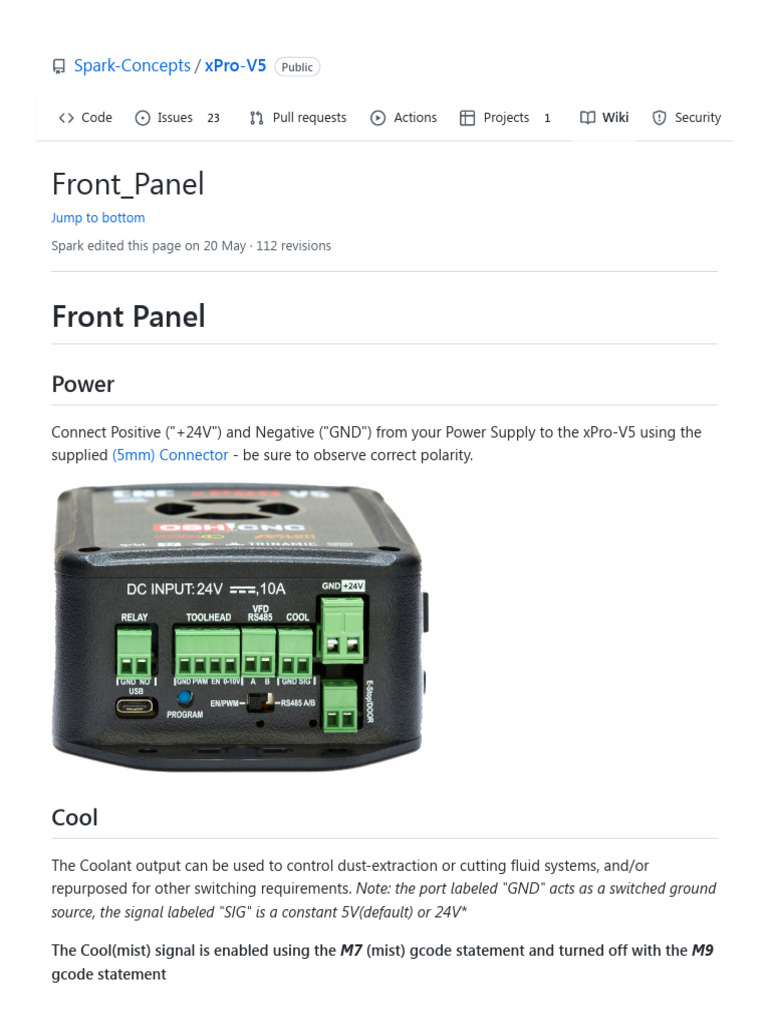 Front - Panel Spark-Concepts - xPro-V5 Wiki GitHub | PDF | Electrical Engineering | Electronics
